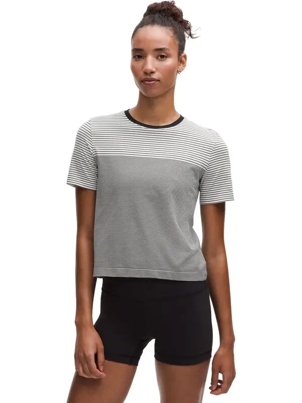 Lululemon Seamless Classic-fit Mariner Stripe T-shirt - White/black