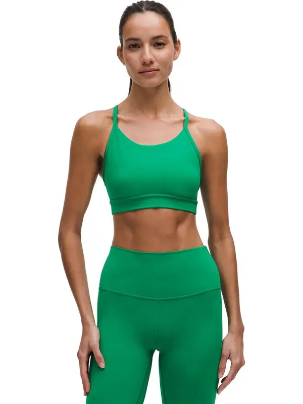 Lululemon Flow Y Mid-support Bra - Raceway Green