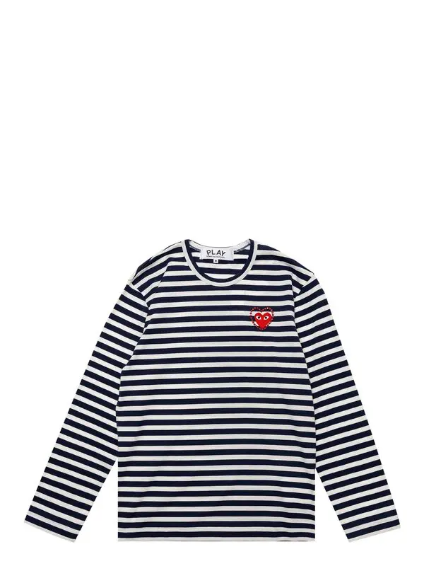 Play Comme Des Garcon Metalstone Stripe Tee - Blue