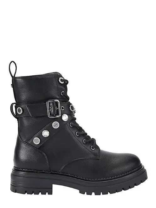 Carvela Faux-leather Combat Boots - Black