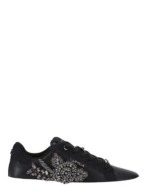 Carvela Mortella Faux-leather Low-top Trainers - Black