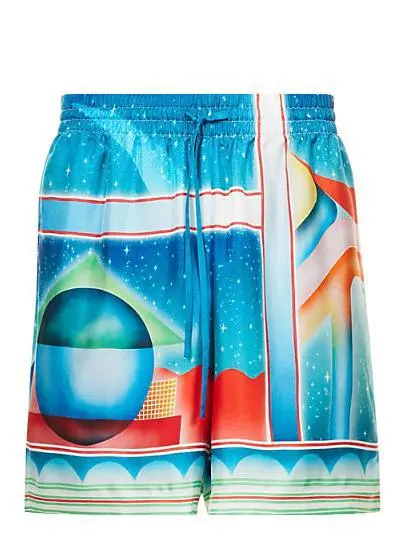 Casablanca Graphic-print Silk Shorts - Galaxy Court