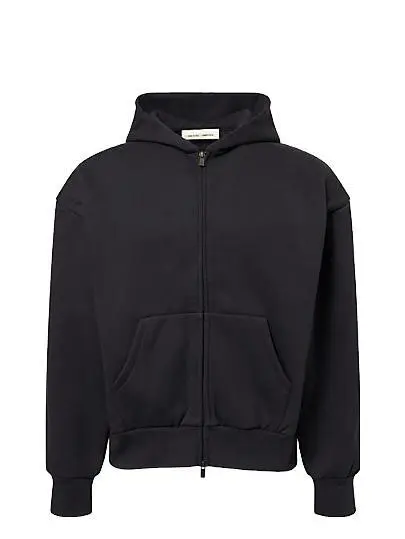 Fear Of God Classic Zipped Cotton-jersey Hoody - Jet Black