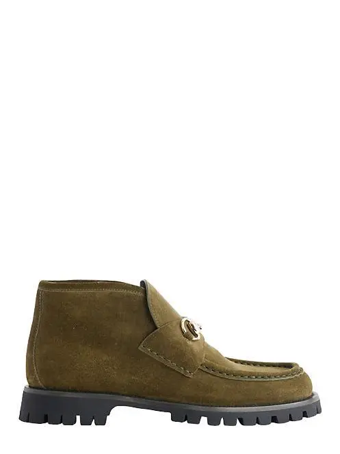 Gucci Horsebit Suede Boots - Luscious Green