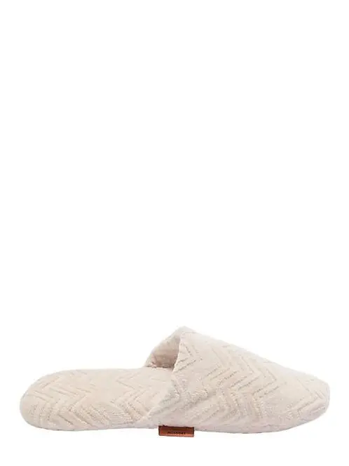 Missoni Zigzag-pattern Cotton-terry Slippers - Natural