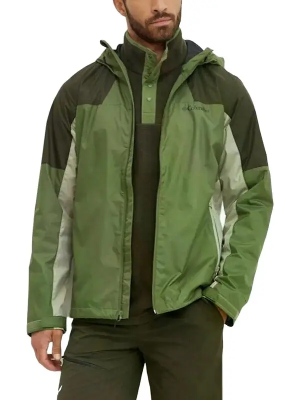 Columbia Hooded Panelled Jacket - Green
