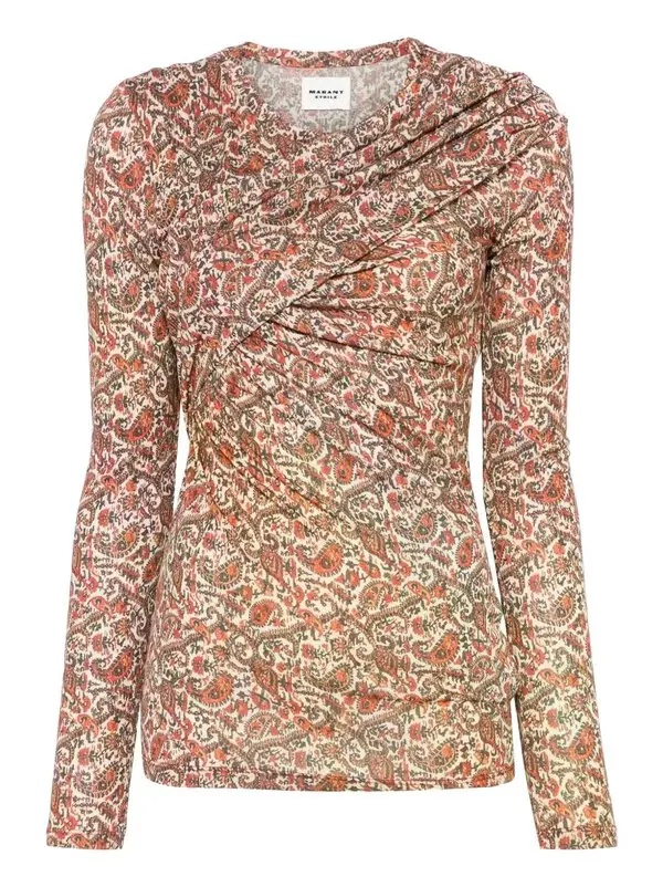 MARANT ETOILE Paisley Print Top - Red