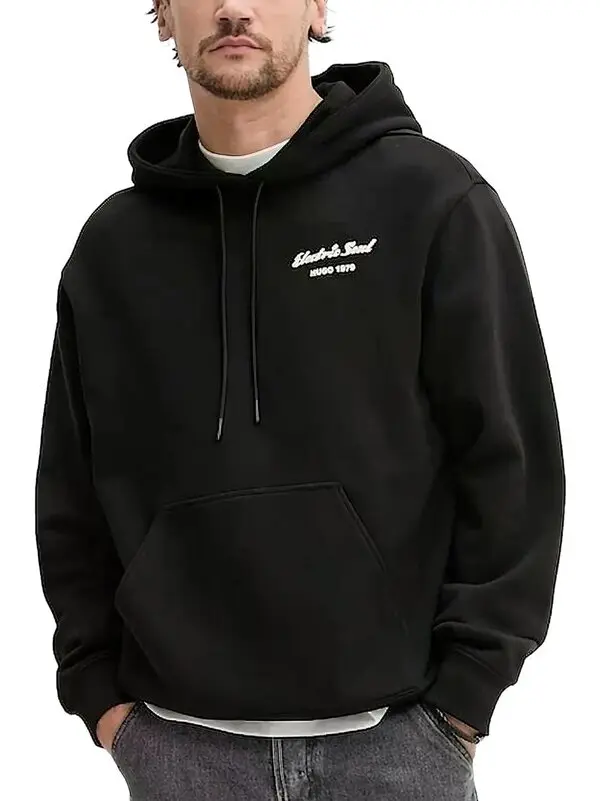 Hugo Graphic-print Hoodie - Black