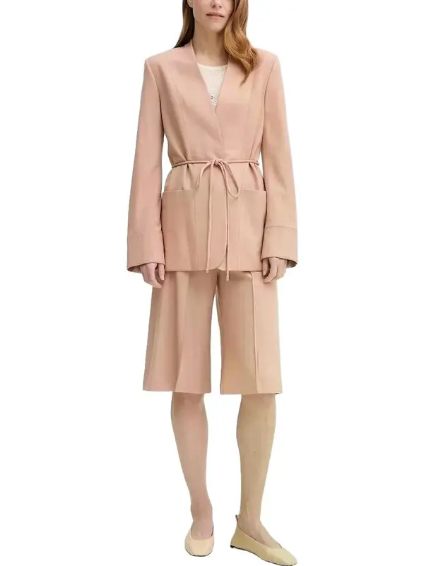 AERON Belted Single-breasted Coat - Pink