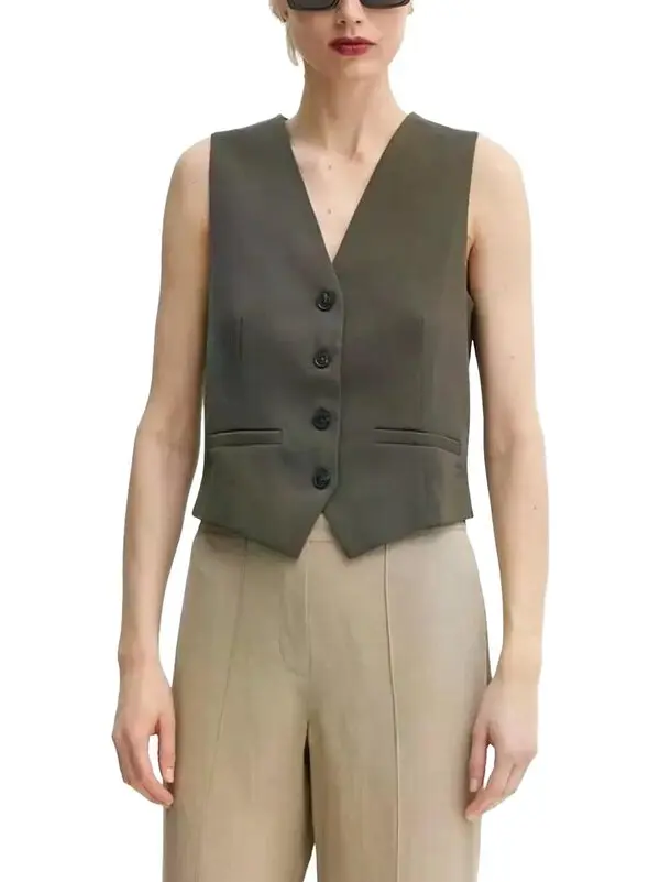 SAMSOE SAMSOE Saramona Button-fastening Vest - Green