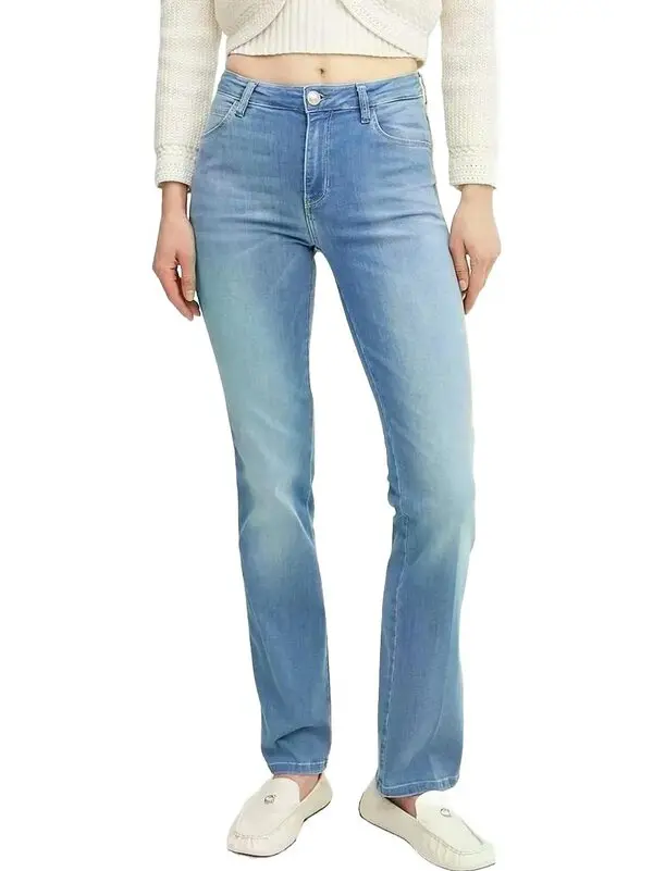 Guess Straight-leg Jeans With Triangle Logo - Blue