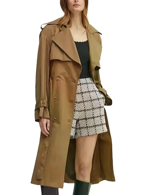 Bardot Belted Double-breasted Trench Coat - Brown