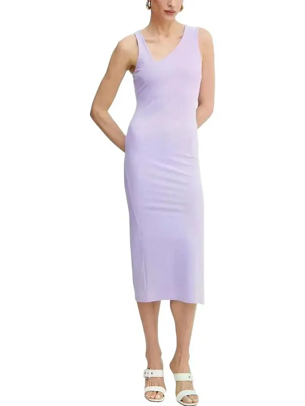 Patrizia Pepe Asymmetric Midi Dress - Purple