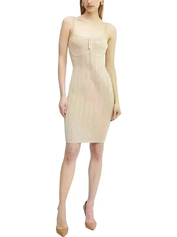 Guess Ribbed Knit Dress - Neutrals