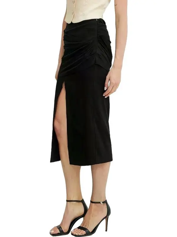 Pinko Gathered Midi Skirt - Black