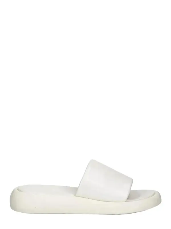 SUMMERY COPENHAGEN Leather Platform Sandals - White