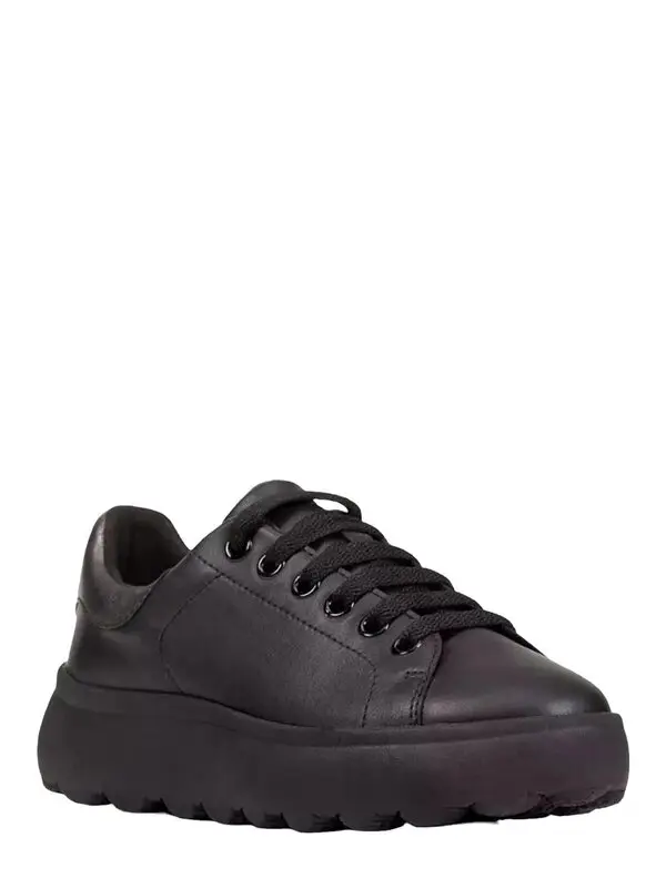 Geox Leather Platform Sneakers - Black