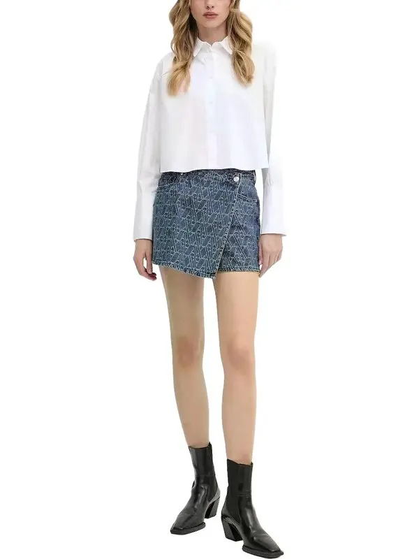 Armani Exchange Long-sleeve Cropped Shirt - White