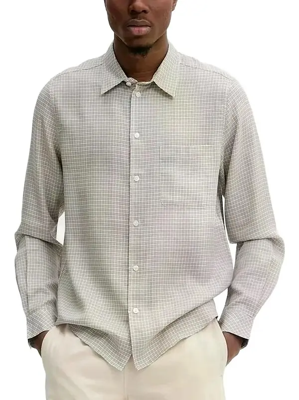 SAMSOE SAMSOE Checked Long-sleeve Shirt - Grey
