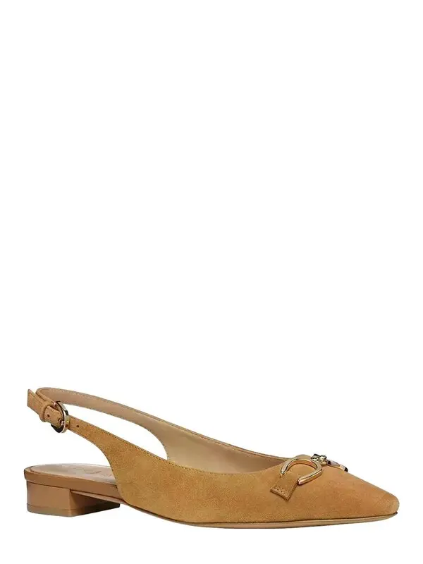 Geox Giselda15 Suede Slingback Ballet Flats - Brown