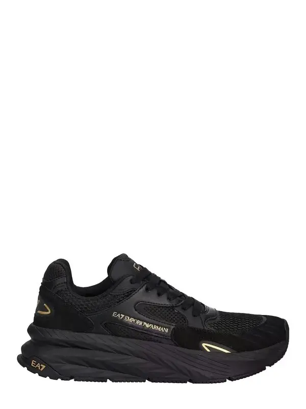 Emporio Armani Logo-detail Mesh Sneakers - Black