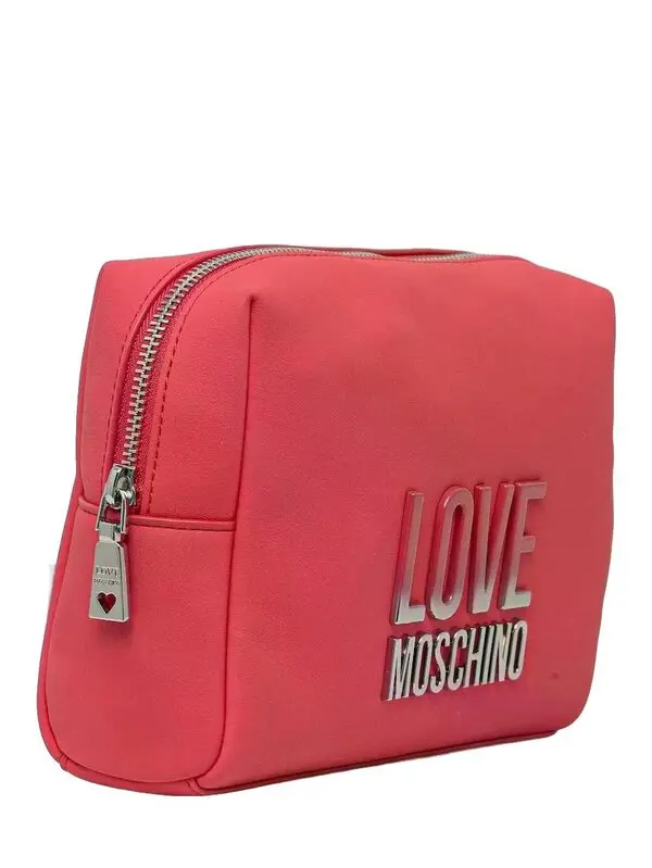 Moschino Logo-plaque Make-up Bag - Pink