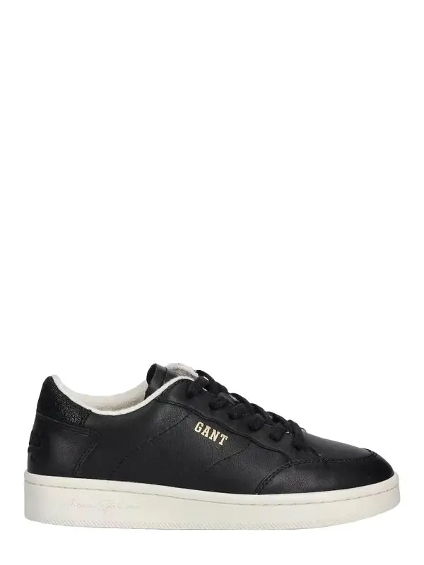 Gant Leather Glitter-panel Sneakers - Black