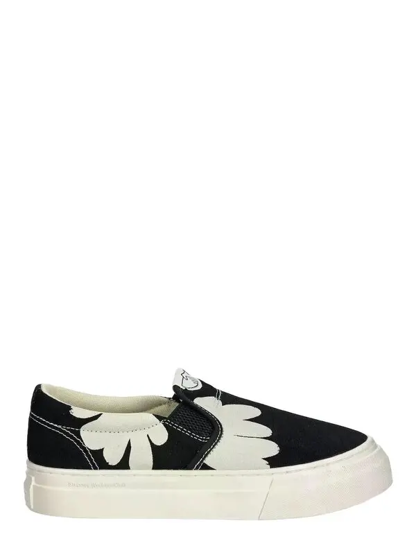 S.W.C STEPNEY WORKERS CLUB Flower-print Slip-on Sneakers - Black