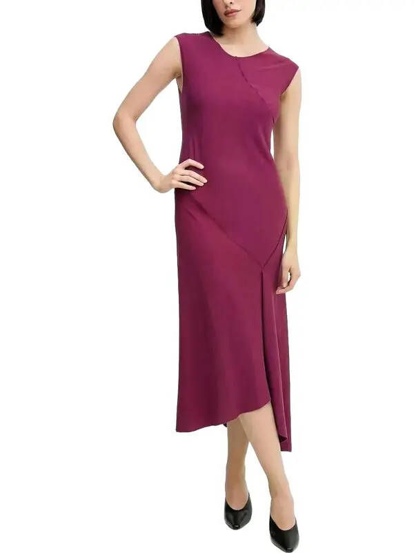 HOSS INTROPIA Asymmetric-seam Midi Dress - Purple