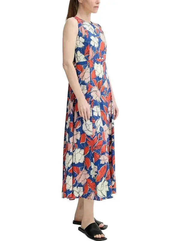 Marc O'polo Floral-print Sleeveless Midi Dress - Blue