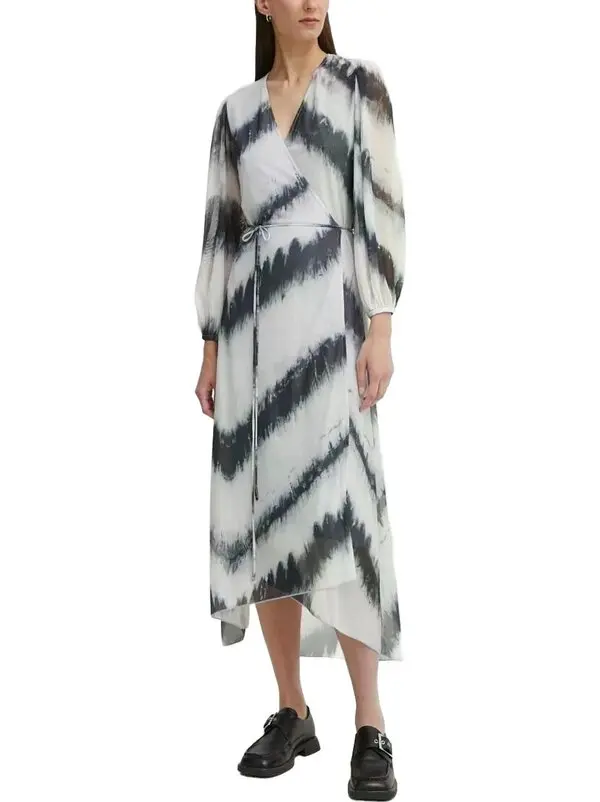 BRUUNS BAZAAR Noriel Tie-dye Wrap Midi Dress - White