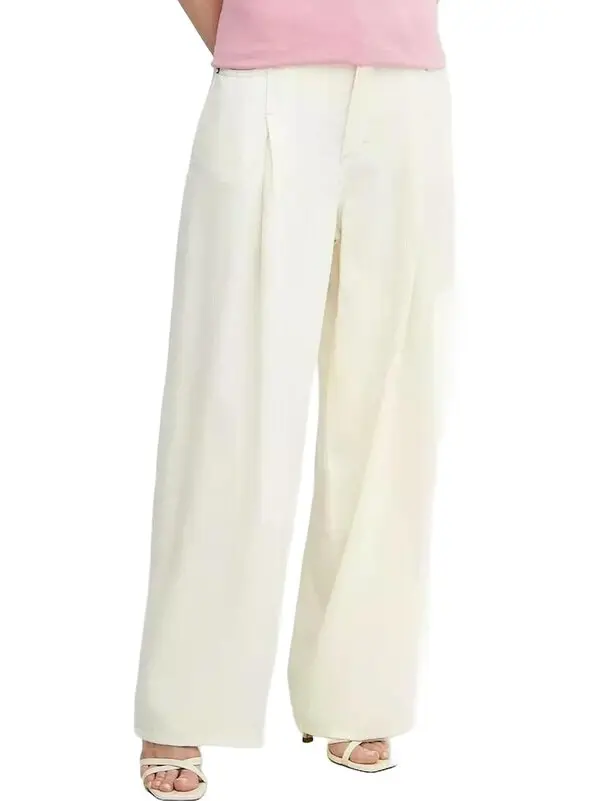 BOSS Pleated Wide-leg Jeans - White