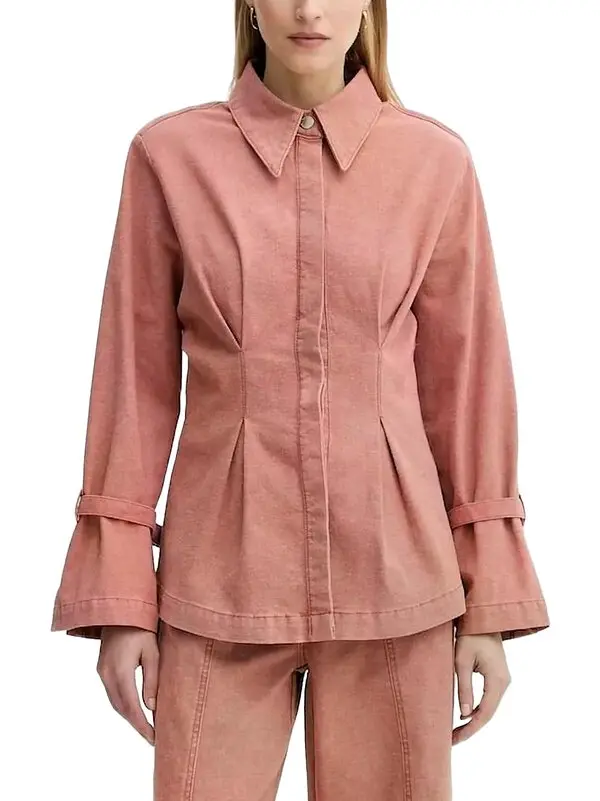 GESTUZ Belted-cuff Shirt - Pink