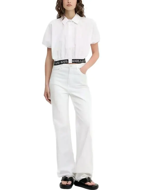 Karl Lagerfeld Banded Short-sleeve Shirt - White