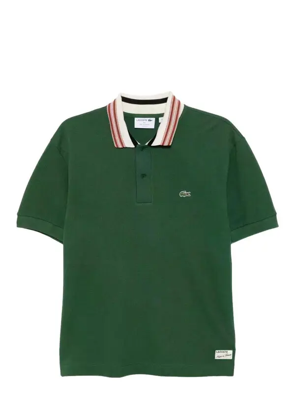 Lacoste Striped-collar Polo Shirt - Green