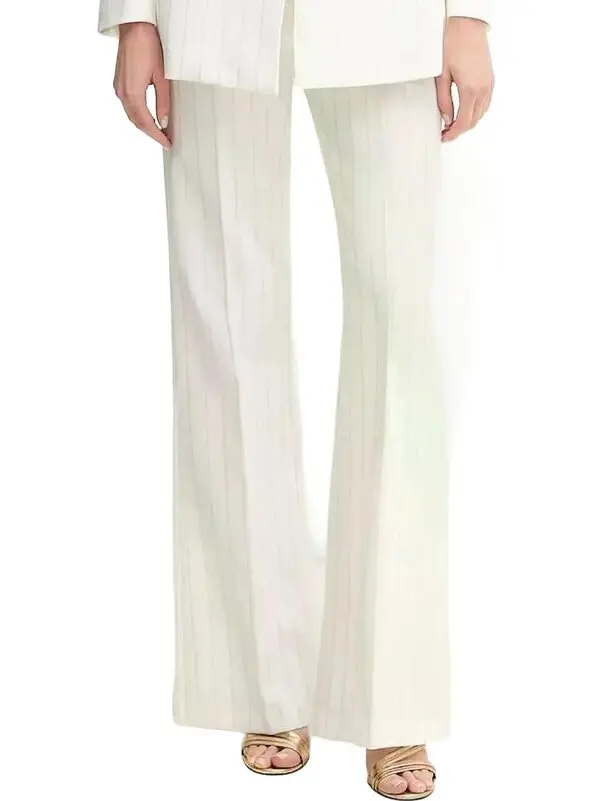 ERMANNO FIRENZE Pinstripe Flared Trousers - White