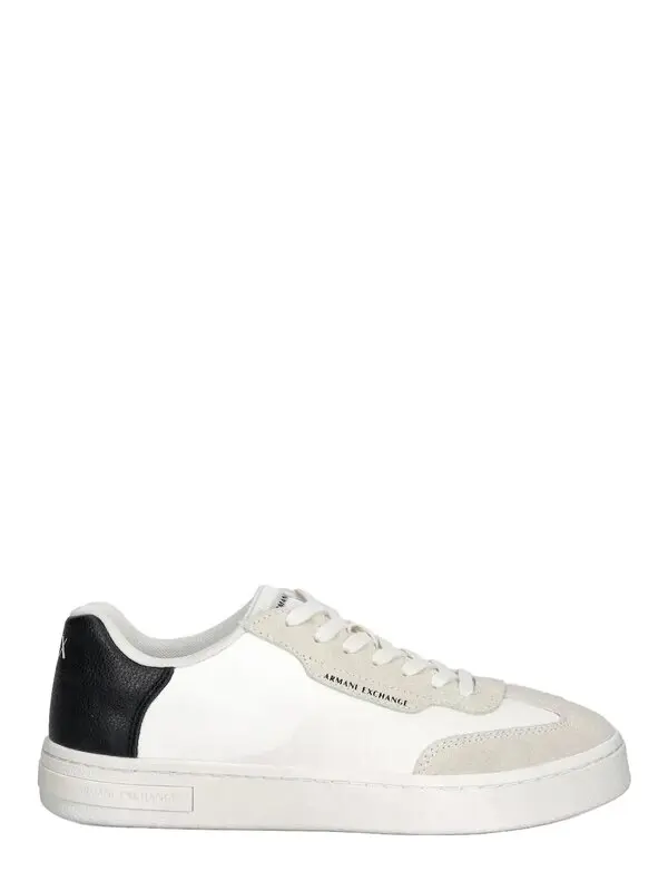 Armani Exchange Panelled Leather Sneakers - White