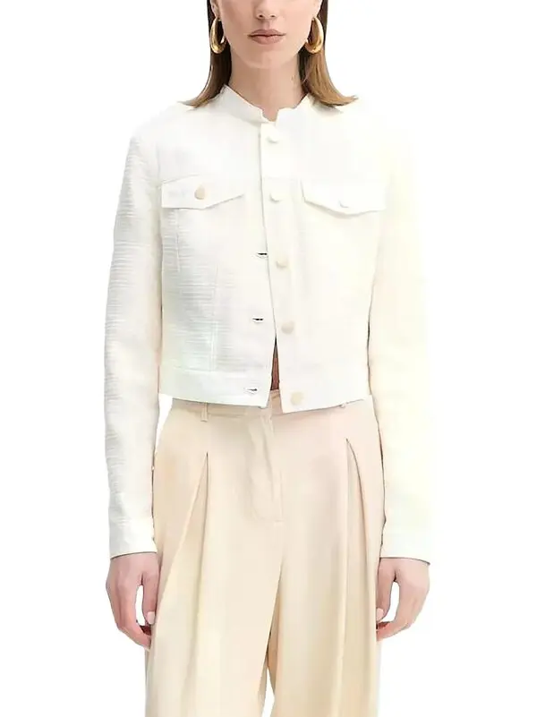 Guess Textured Cropped Jacket - White