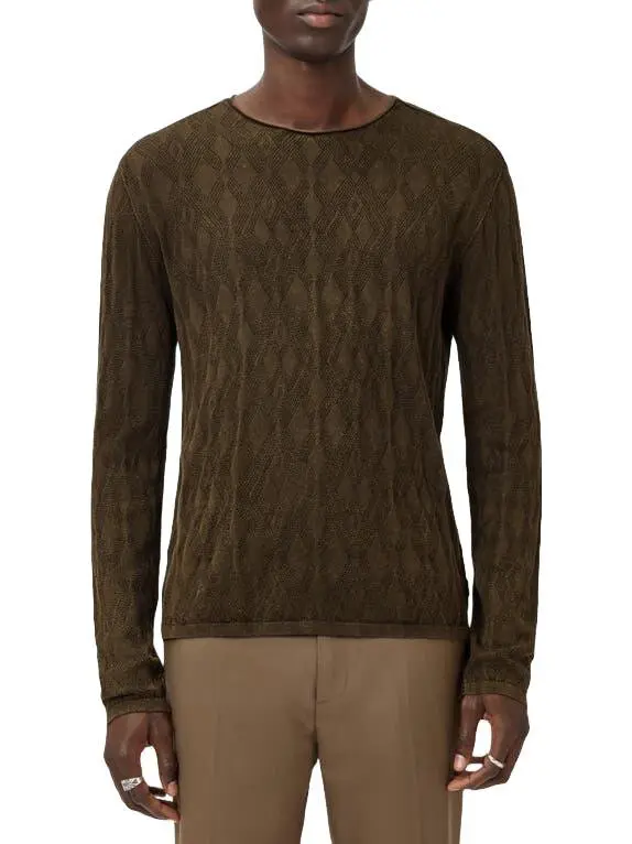 John Varvatos Brycen Argyle Organic Cotton Sweater - Teakwood