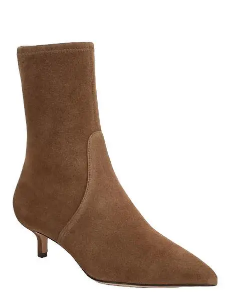 Veronica Beard Lisa 45 Stretch Kitten Heel Bootie - Hazelwood