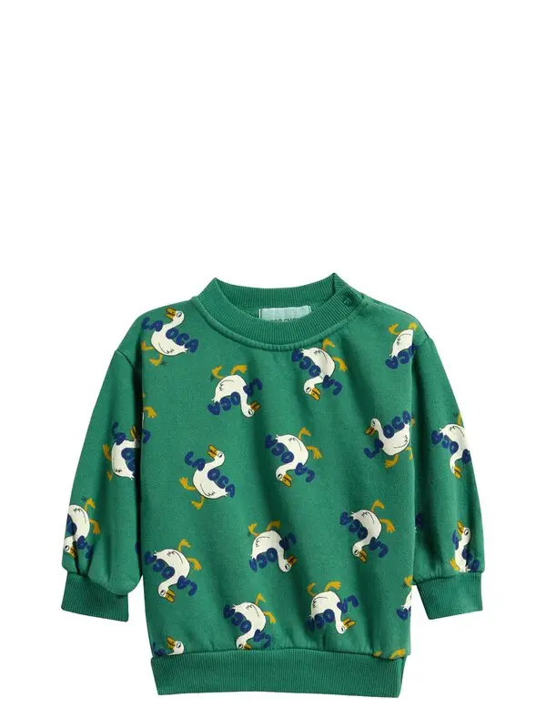 BOBO CHOSES La Oca Print Cotton Sweatshirt - Green