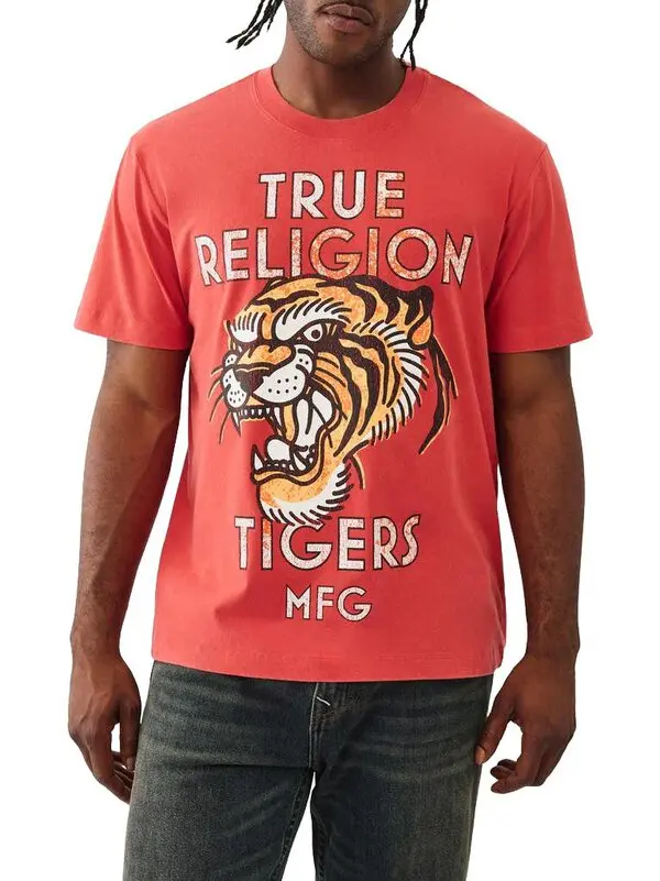 True Religion Mfg Tiger Cotton Graphic T-shirt - Trv Red