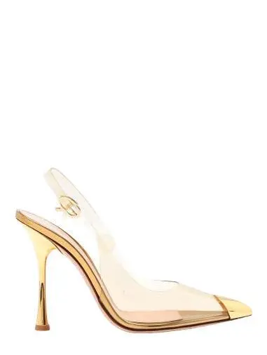 GIANVITO ROSSI Diana Pump With Pointed Toe And Buckle - Gold Tpu
