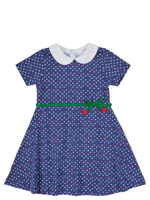 FLORENCE EISEMAN Polka Dot Cherry Knit Dress - Blue Cherry Print