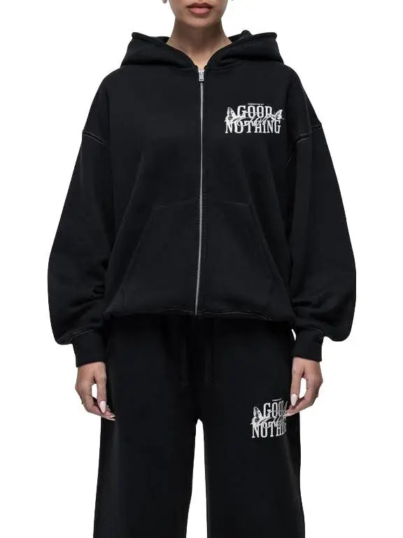 GOOD FOR NOTHING Dakota Zip-up Hoodie - Black