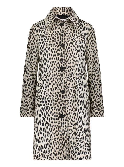 CALLAS MILANO Alaine Cheetah Print Cotton Coat - Black Multi