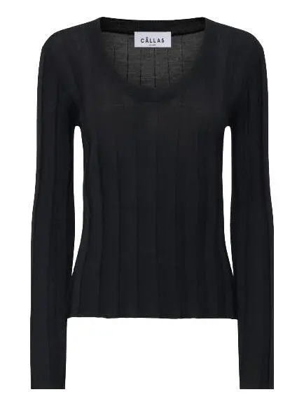 CALLAS MILANO Margot Scoop Neck Sweater - Black