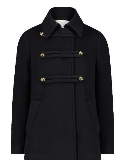 CALLAS MILANO Clara Double-face Virgin Wool Pea Coat - Black