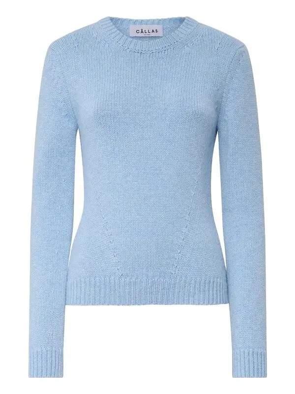 CALLAS MILANO Jeanne Long Sleeve Crewneck Sweater - Blue