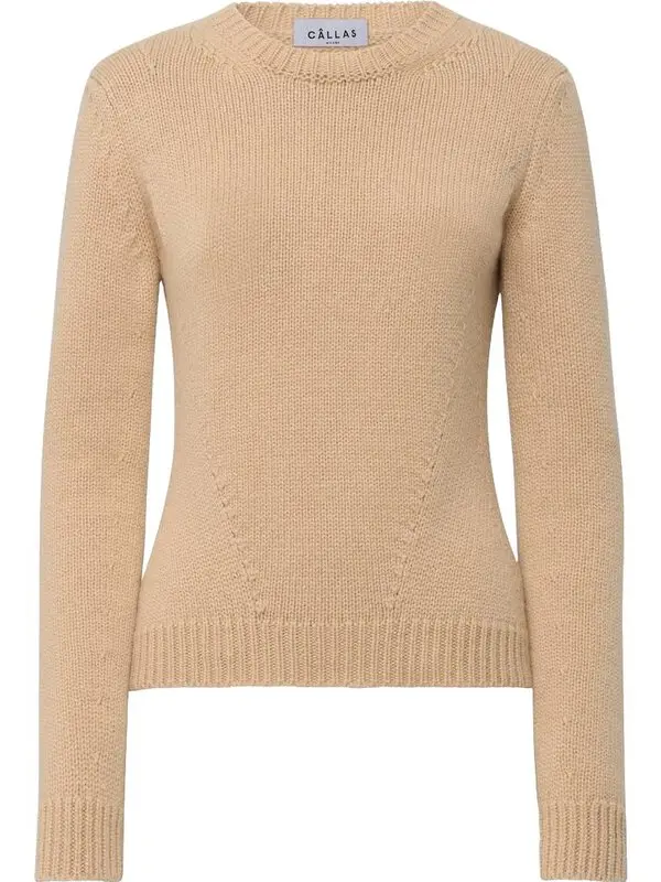 CALLAS MILANO Jeanne Long Sleeve Crewneck Sweater - Brown
